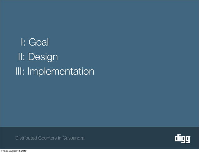 Distributed Counters in Cassandra (Cassandra Summit 2010) | PPT