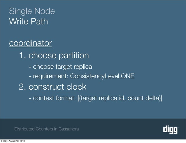 Distributed Counters in Cassandra (Cassandra Summit 2010) | PPT