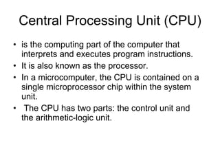 Cs100 lec 3 cont1 hardware - system unit and memory) | PPT