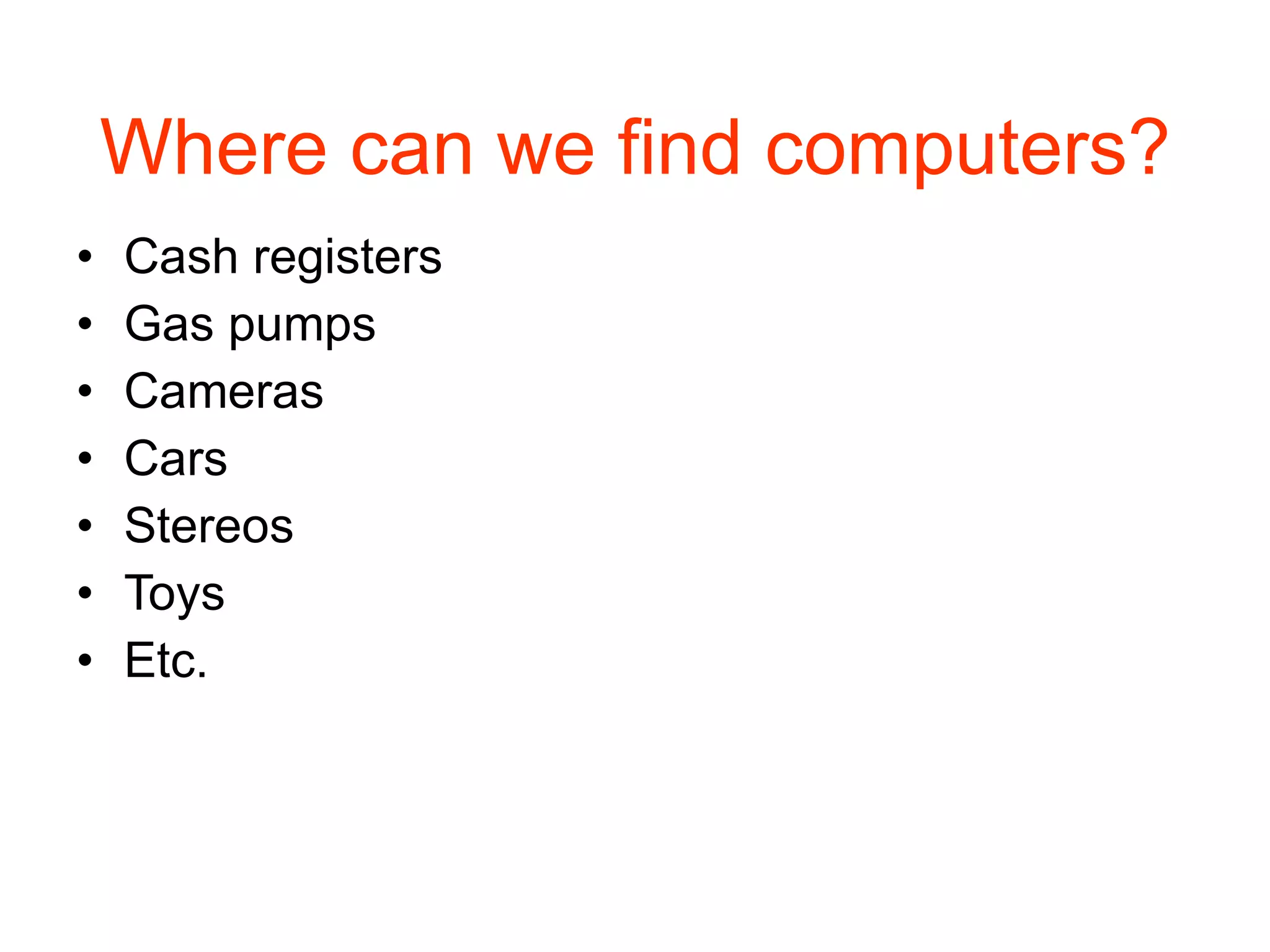 Cs100 lec 3 (1 day) hardware types of computer | PPT