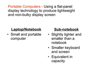 Cs100 lec 3 (1 day) hardware types of computer | PPT
