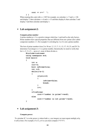 c++ lab manual | PDF