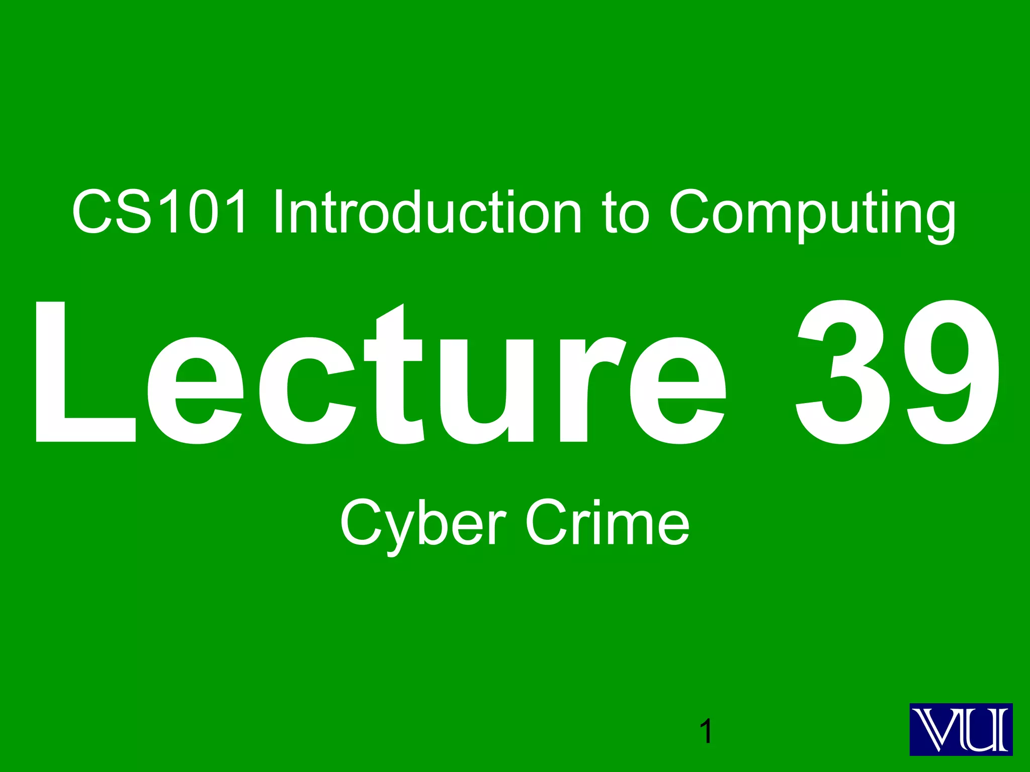 CS101- Introduction to Computing- Lecture 39 | PPS