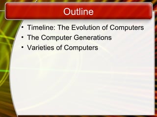 Introduction To Computing (Evolution of Computers) | PPT