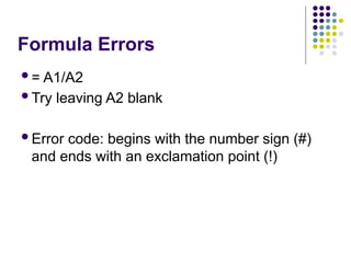 CS103-12.pptx on Excel for basic formula and functions | PPTX