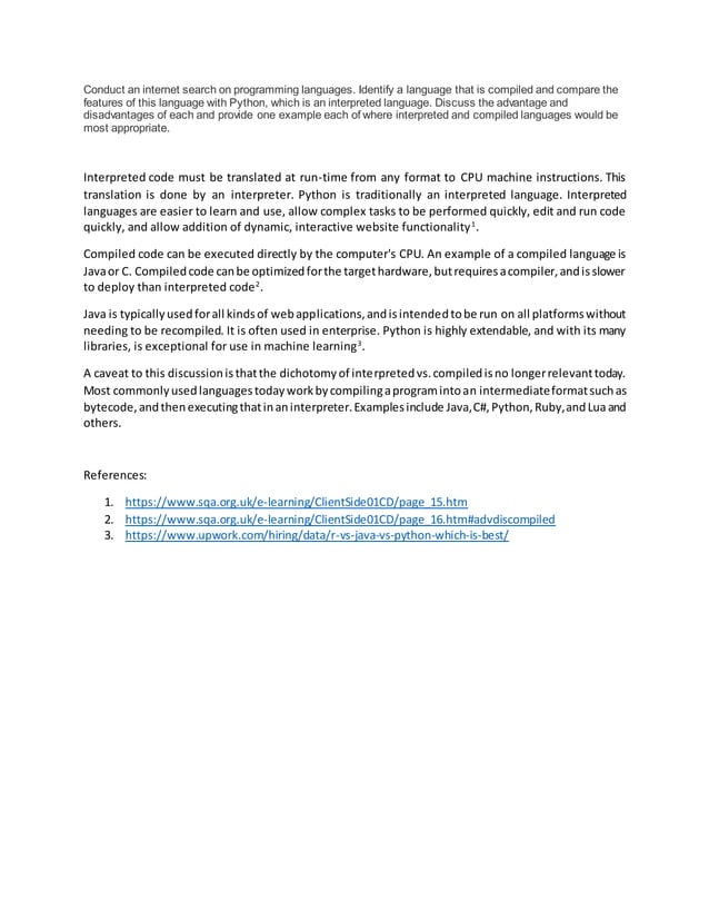 CS1101 Unit 1 Discussion Assignment.docx | Programming Languages | Computing