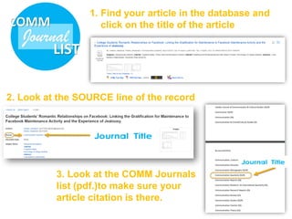 Comm 110 Research Assignment | PDF