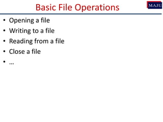 Cs1123 10 file operations | PPT