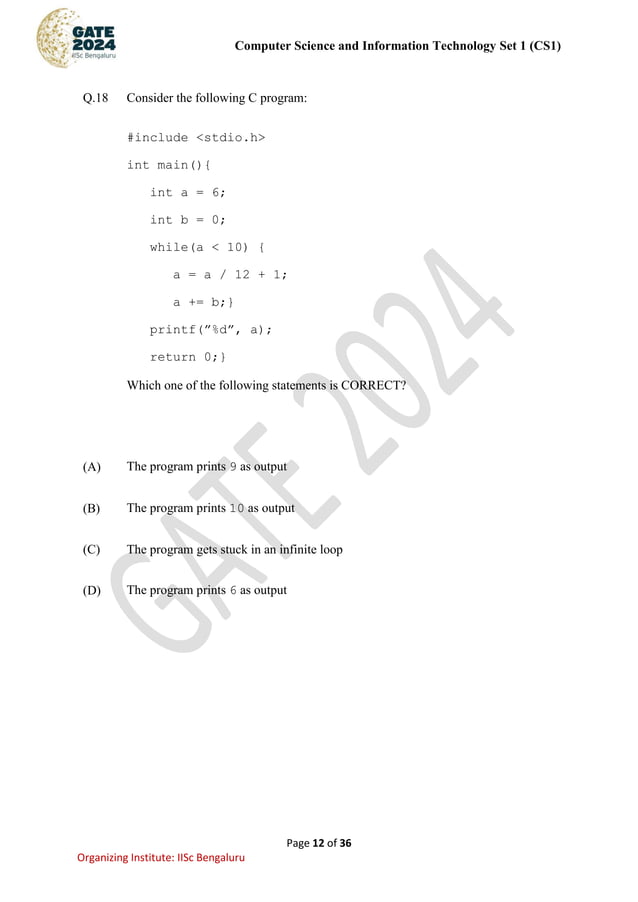 Cs124s5 Gate Exam Pyq For Practice For Itpdf Programming Languages Computing