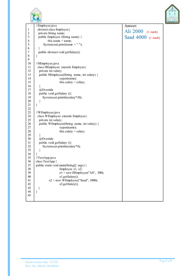 Cs141 mid termexam2_v1answer | PDF