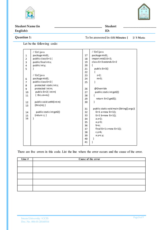 Cs141 mid termexam v3 | PDF
