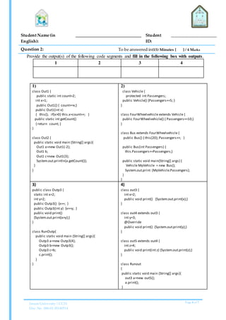 Cs141 mid termexam v3 | PDF