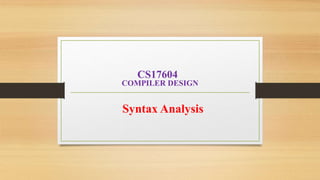 CS17604_TOP Parser Compiler Design Techniques | PPT