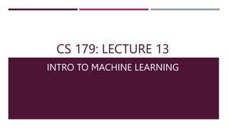 Machine learning introduction lecture notes | PPTX