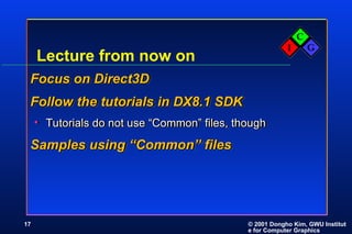 Introduction to DirectX in 2002 from D.Kim