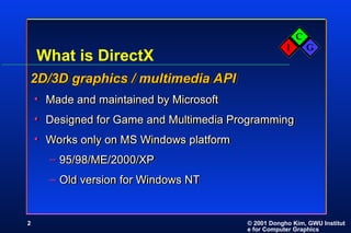 Introduction to DirectX in 2002 from D.Kim