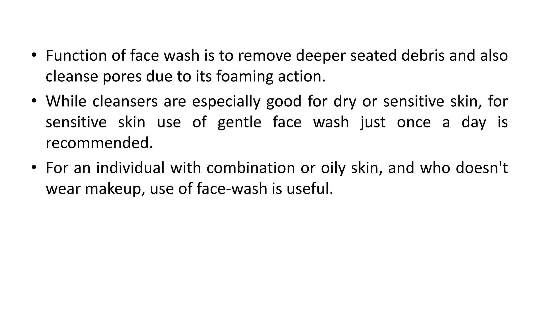 Cosmetic Science Face Wash Cleansers | PPTX