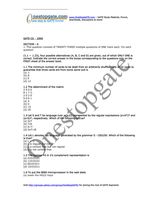 Gate Previous Years Papers | PDF | Databases | Computer Software and Applications