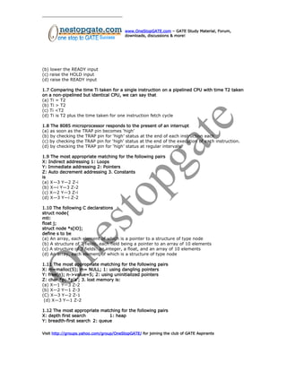 Gate Previous Years Papers | PDF | Databases | Computer Software and Applications