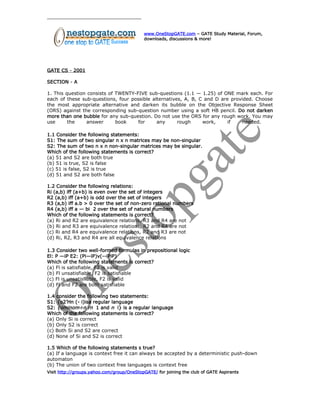 Gate Previous Years Papers | PDF