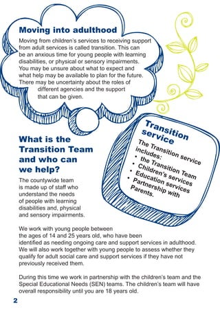Transition Leaflet - Surrey Adult Transition Team | PDF
