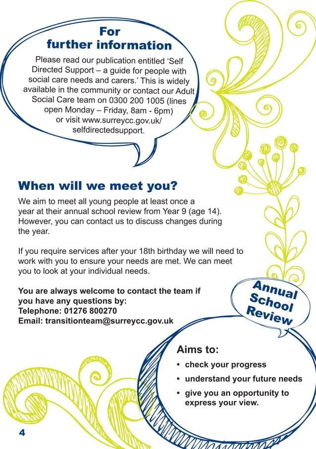 Transition Leaflet - Surrey Adult Transition Team | PDF