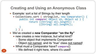 Comparable/ Comparator | PPTX | Programming Languages | Computing