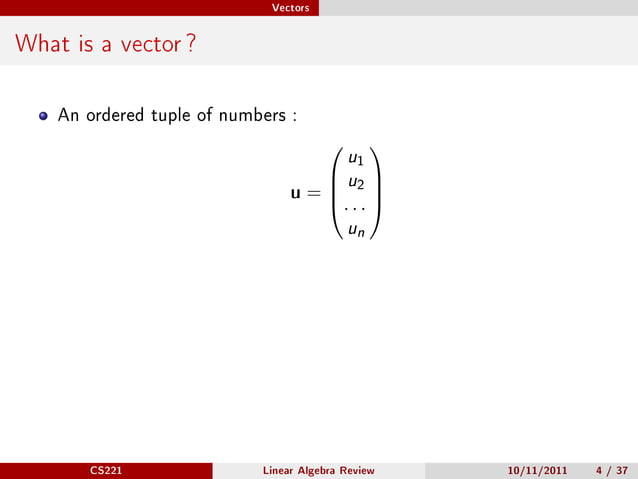 Cs221 linear algebra | PPT