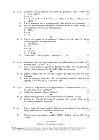 Cs2303 theory of computation all anna University question papers | PDF
