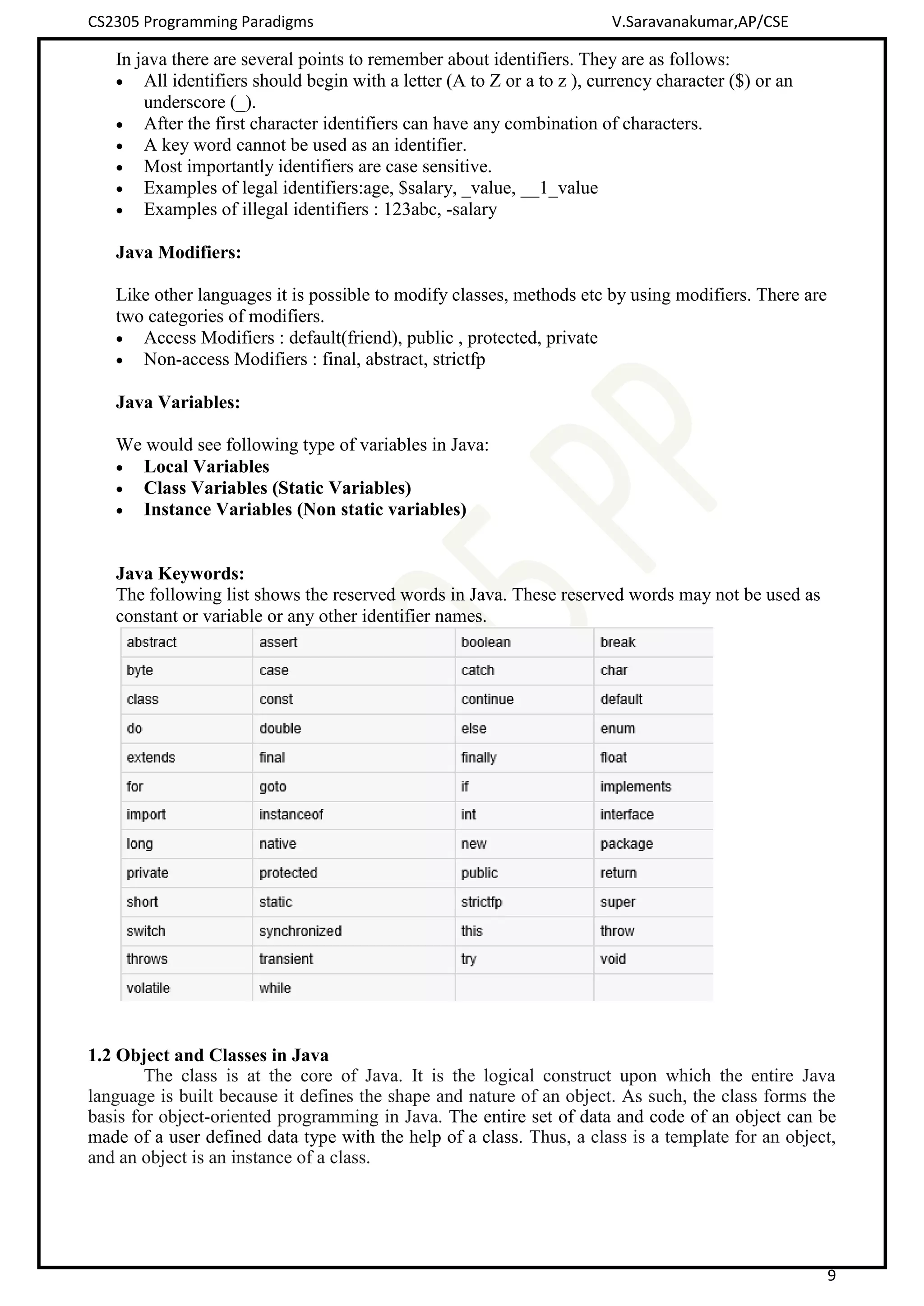 Cs2305 Programming Paradigms Lecturer Notes Pdf 5598