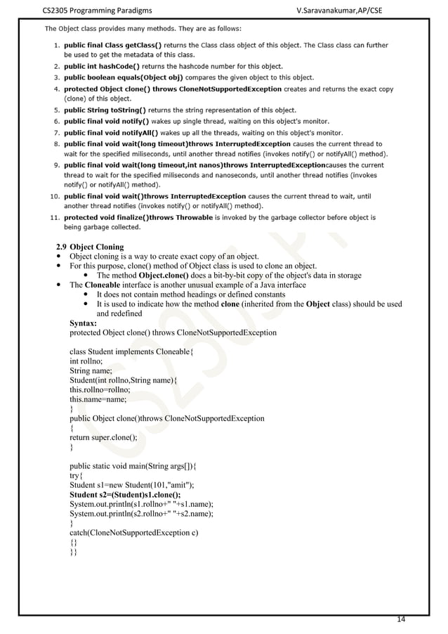 Cs2305 Programming Paradigms Lecturer Notes Pdf