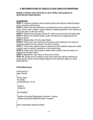 CS2309 JAVA LAB MANUAL | DOC | Programming Languages | Computing