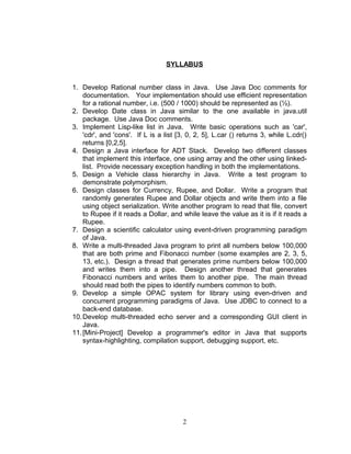 CS2309 JAVA LAB MANUAL | DOC | Programming Languages | Computing