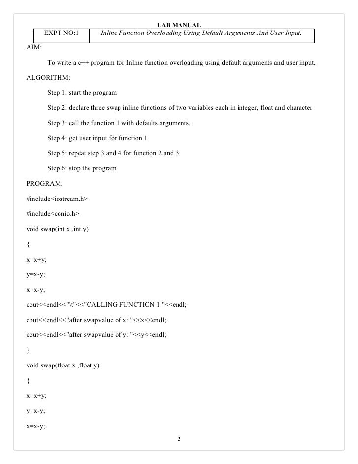 Cs2312 Oops Lab Manual Pdf