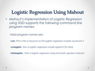 Logistic Regression using Mahout | PPT