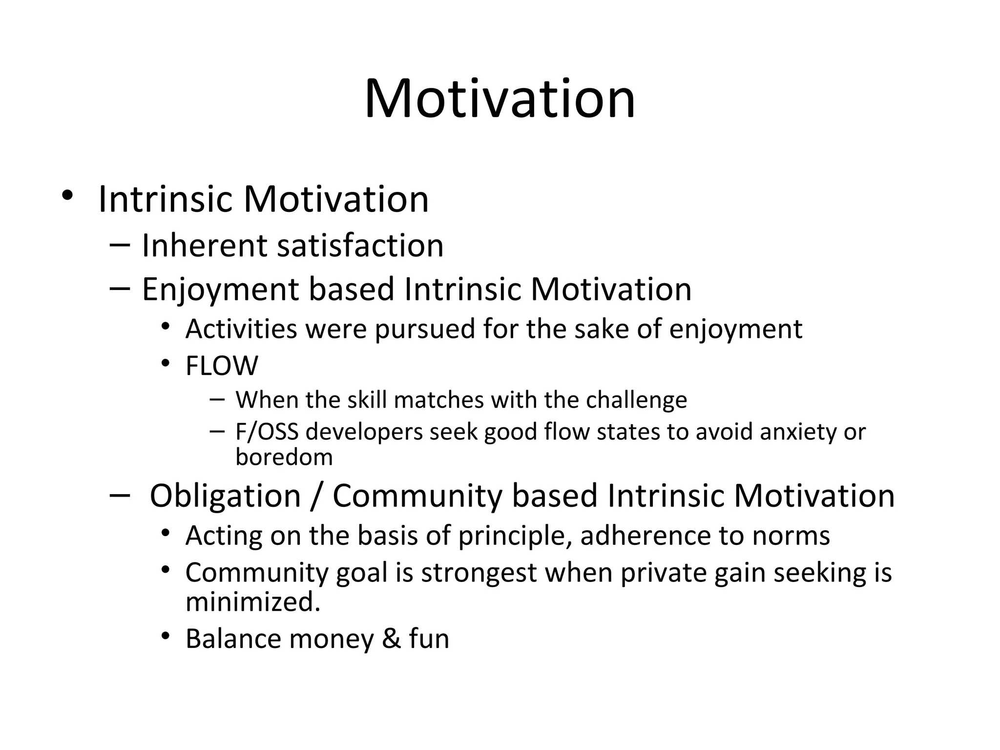 CS286: Motivation behind F/OSS | PPT