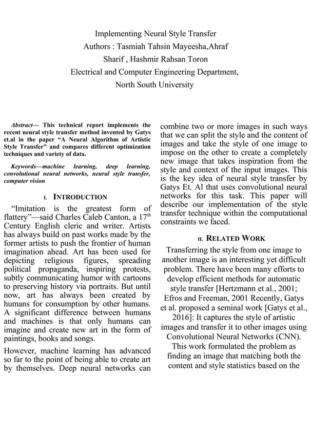 Implementing Neural Style Transfer | DOC