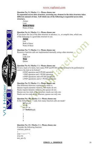 Cs301 mid-term-mega-file | PDF