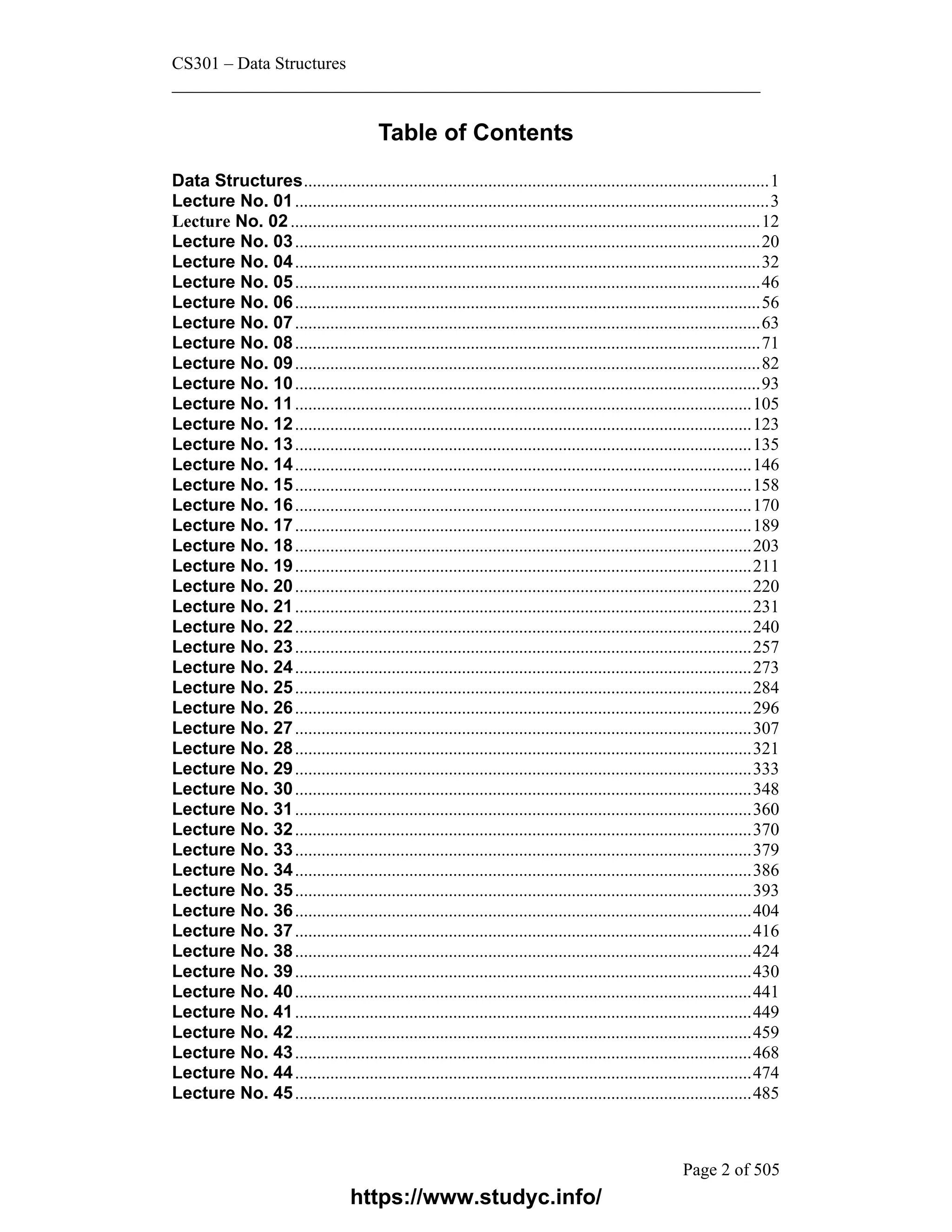 Data Structures handouts.pdf | Programming Languages | Computing