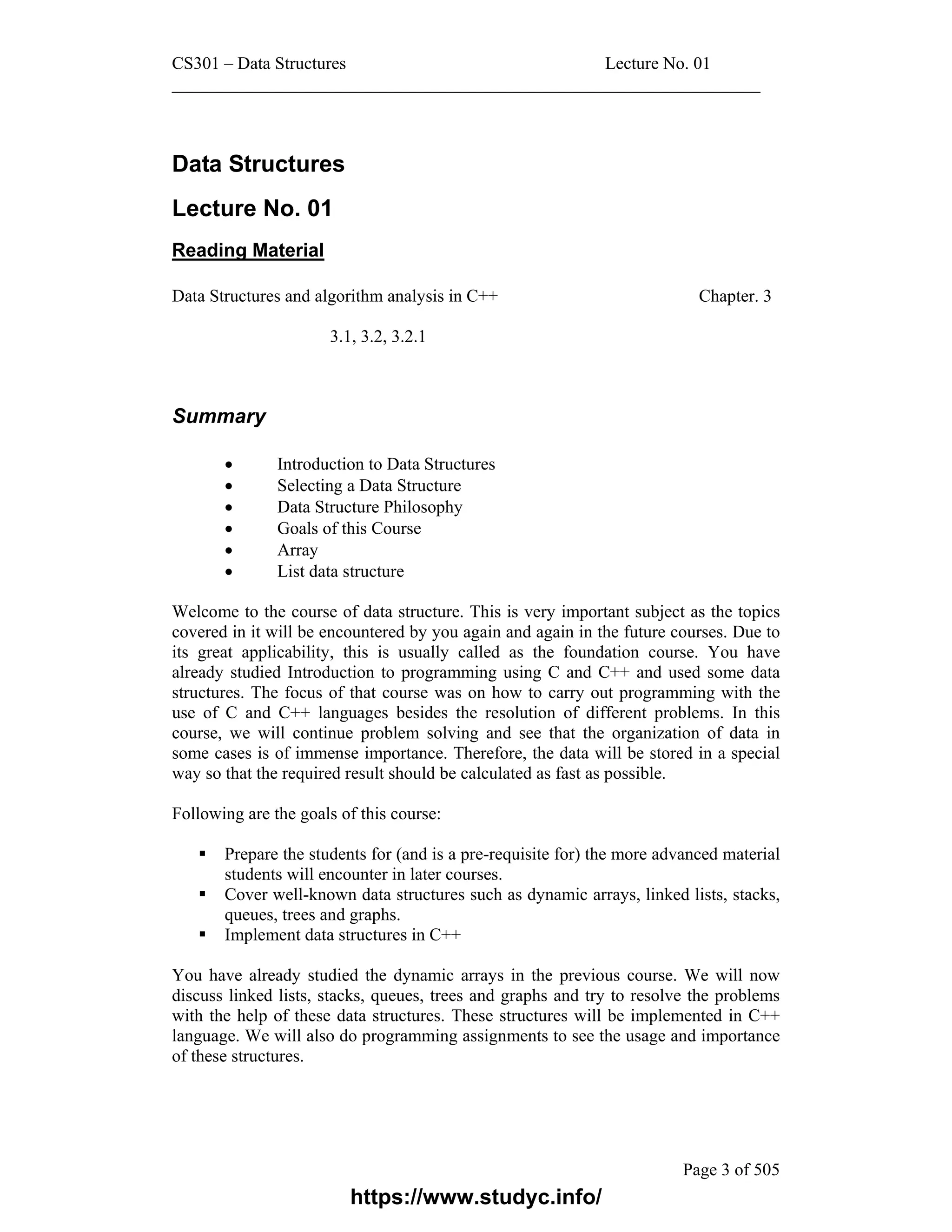 Data Structures handouts.pdf | Programming Languages | Computing