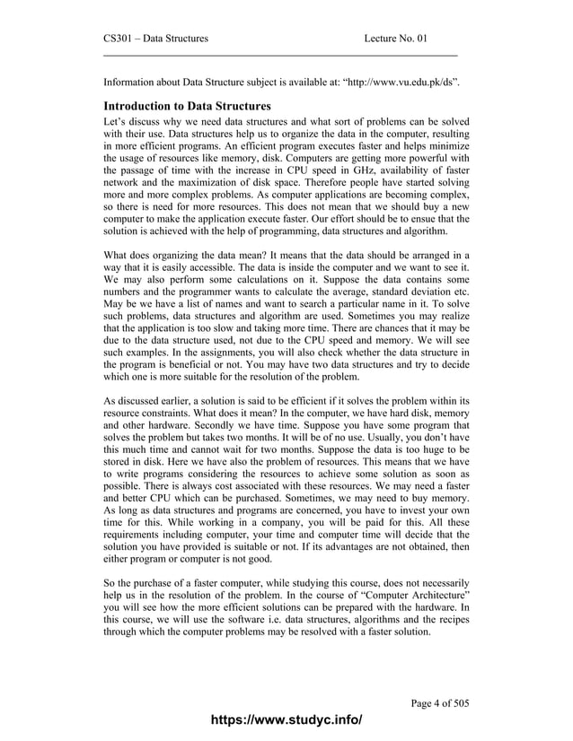 Data Structures handouts.pdf | Programming Languages | Computing