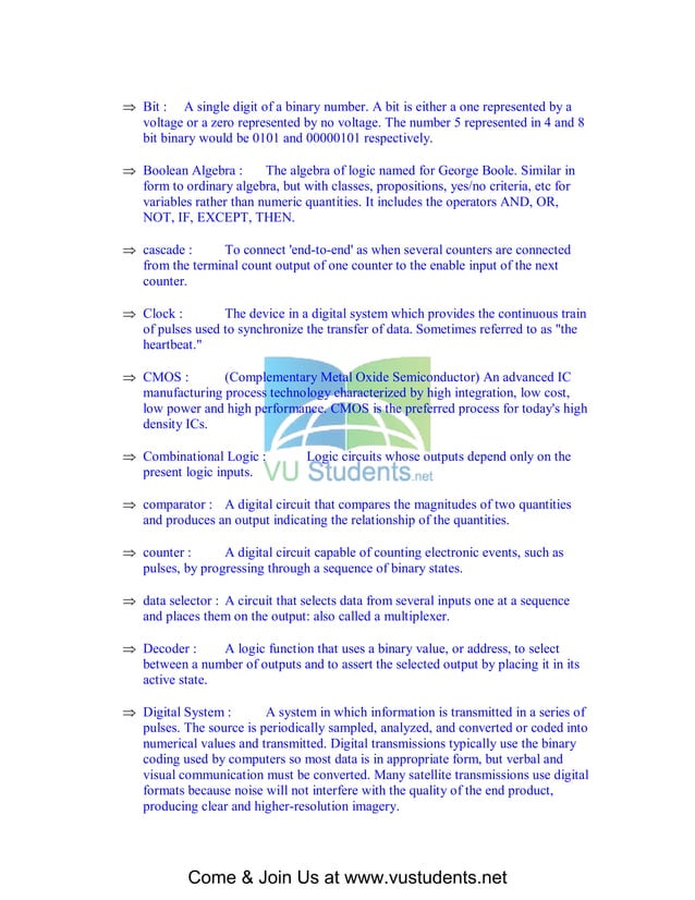 Cs302 shortnoteslectures1to45 | PDF