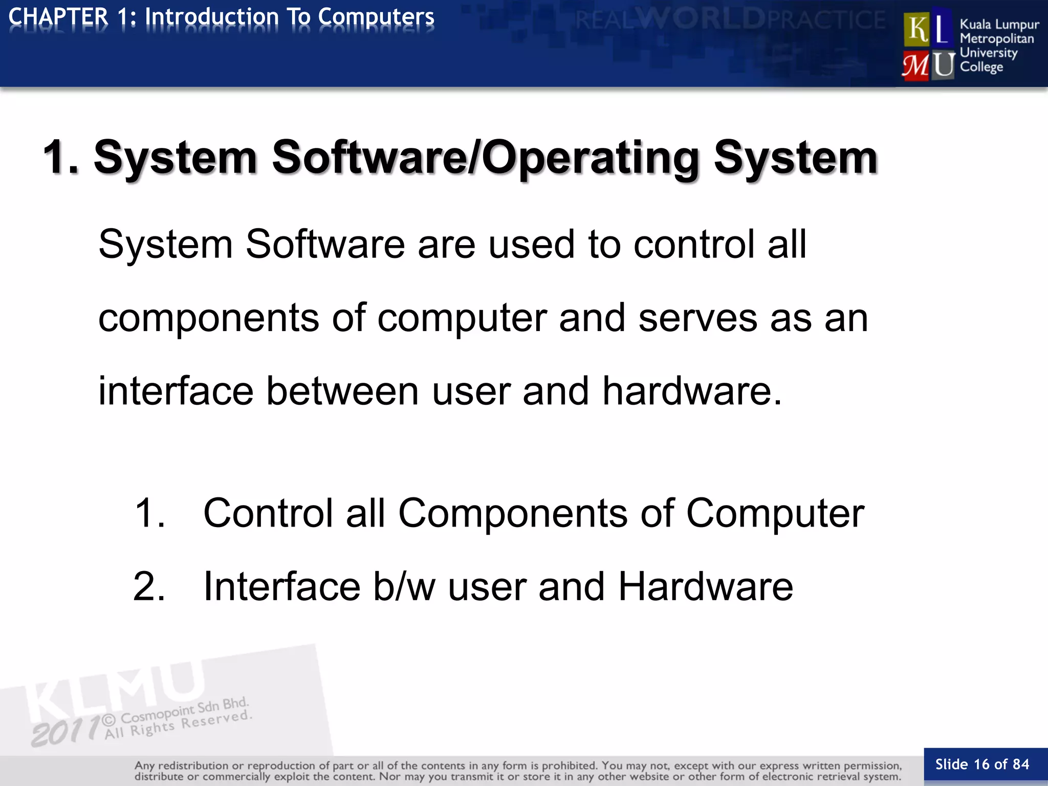 Introduction To Computer Pdf Operating Systems Computer Software And Applications