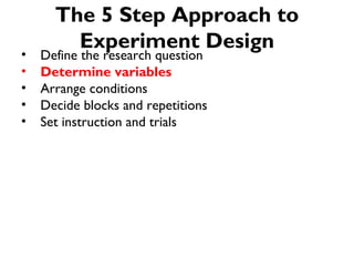 The 5-step Approach to Controlled Experiment Design for Human Computer ...