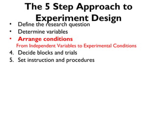 The 5-step Approach to Controlled Experiment Design for Human Computer ...