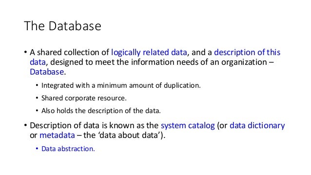 CS3270 - DATABASE SYSTEM - Lecture (1)