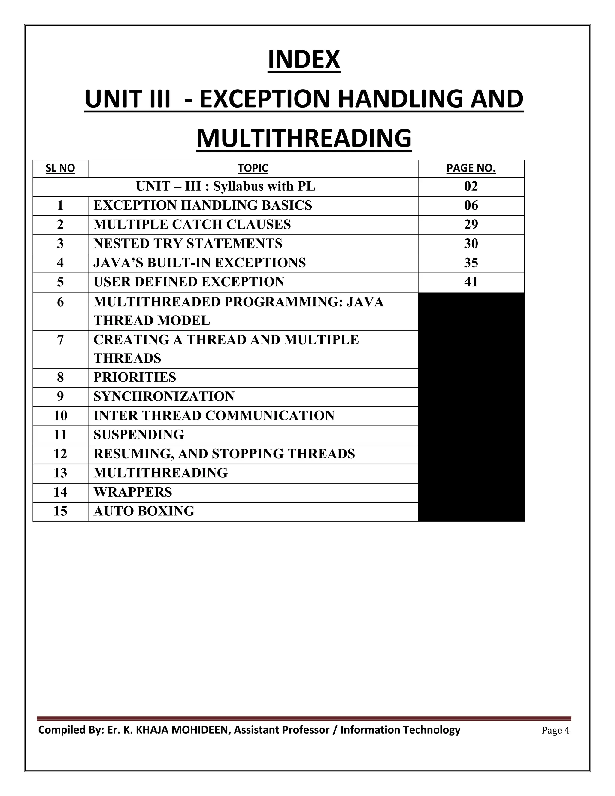 Cs3391 Oop Unit Iii Notes Final Pdf