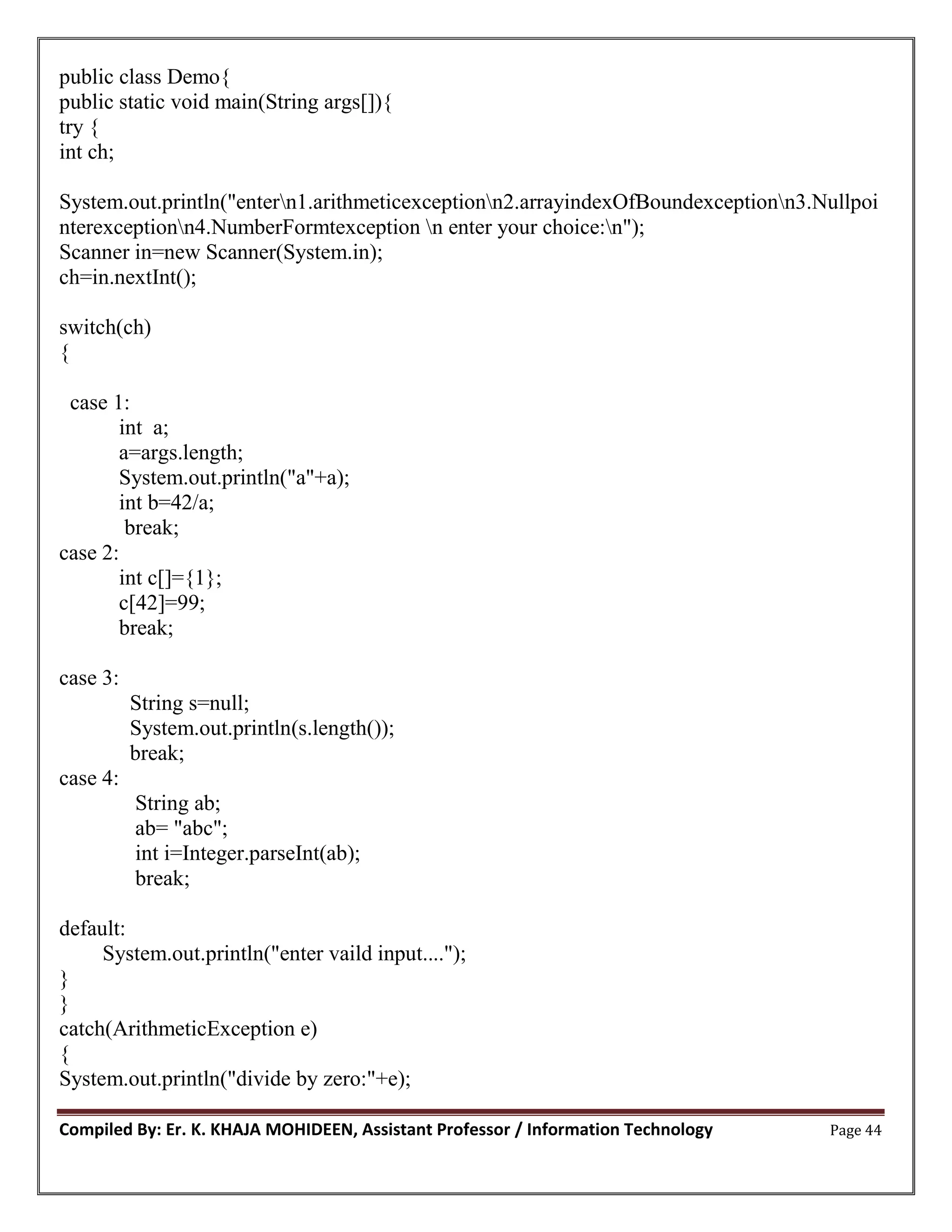 Cs3391 Oop Unit Iii Notes Final Pdf