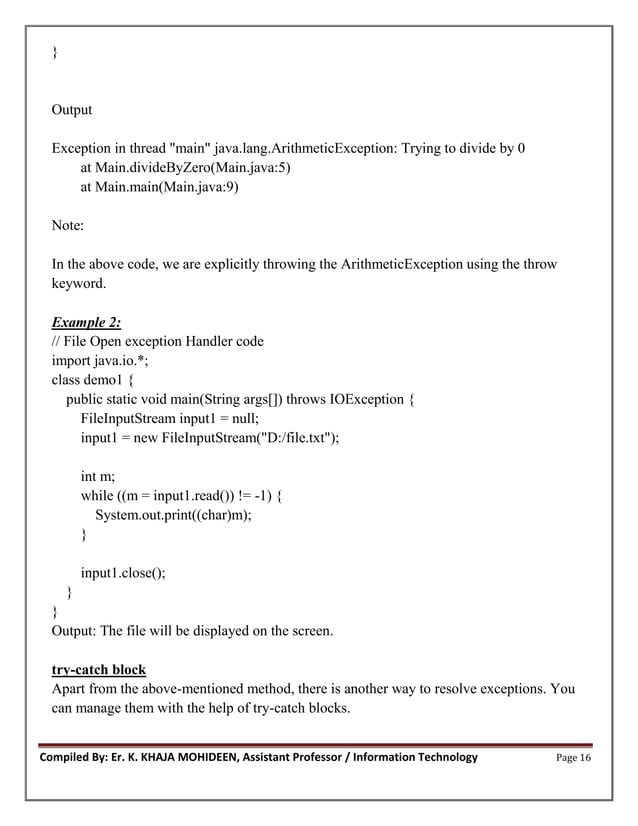 Cs3391 Oop Unit Iii Notes Final Pdf
