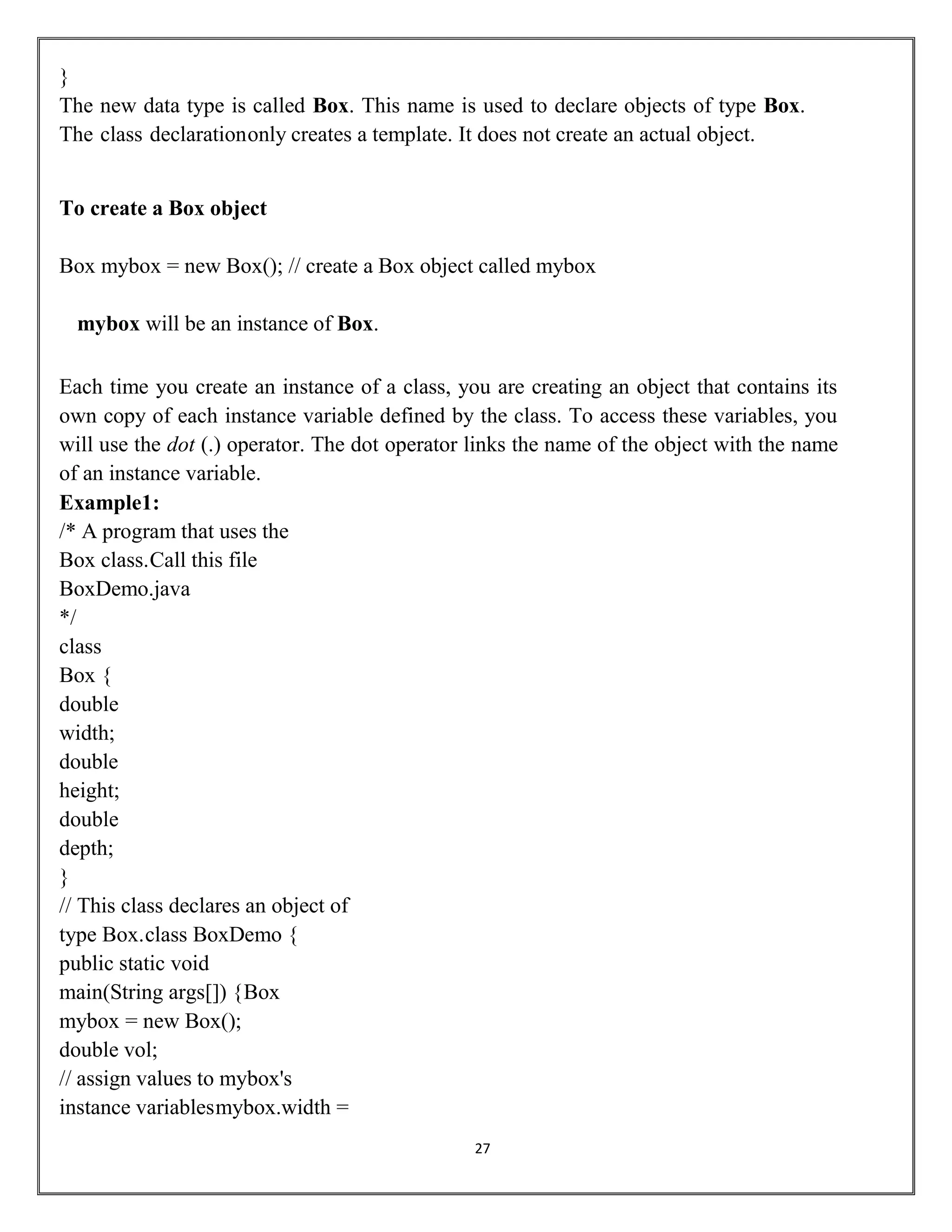 CS3391 -OOP -UNIT – I NOTES FINAL.pdf | Programming Languages | Computing